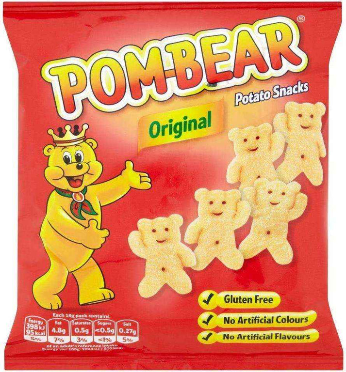 Pom Bear Original Crisps - Irresistibly Crunchy Snack 36 x 19gm Pack ...