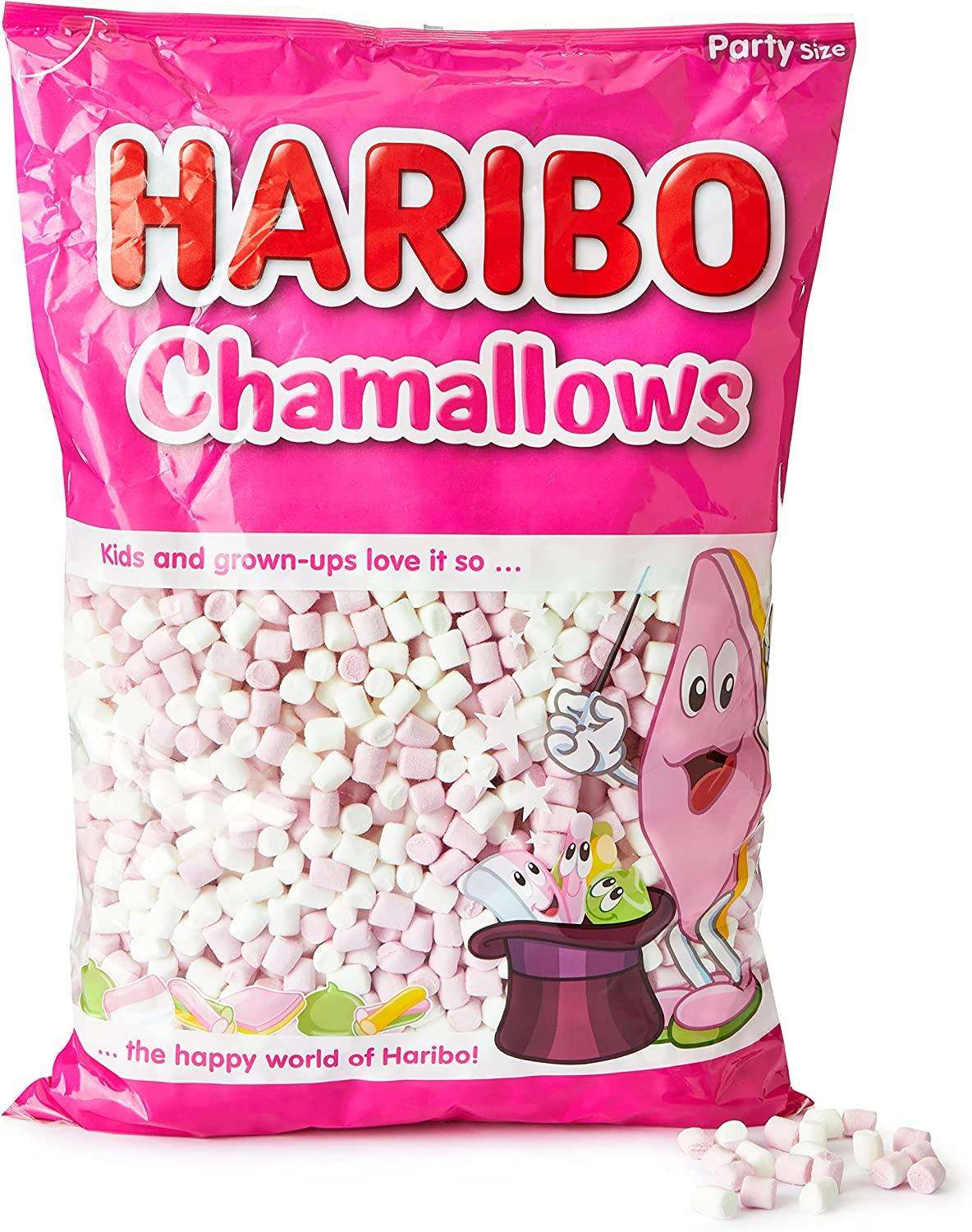 Haribo Pink & White Mini Marshmallows 1kg Bag Retro Candy Sweets - The ...
